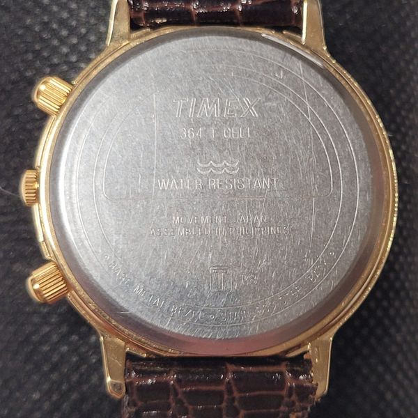 VINTAGE TIMEX SPORT CALENDAR DAY DATE MOON PHASE QUARTZ MEN'S GOLDEN ...