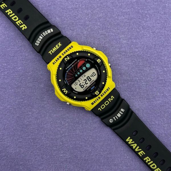 Vintage 1994 Timex Wave Rider - Digital Watch - Yellow/Black - SUPER ...