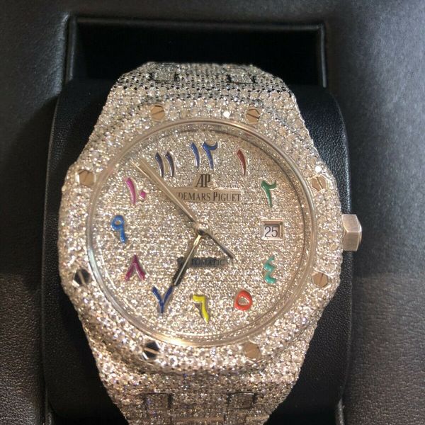 Custom Audemars Piguet Royal Oak Iced Out 26 Carats Diamonds ...