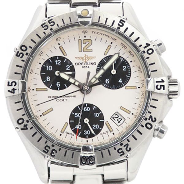 [BREITLING] [Battery replaced] [Panda dial] Breitling "Colt Chronograph ...