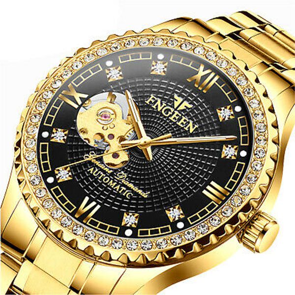 FNGEEN Men's Watch Relojes De Hombre Mechanical Stainless Steel ...