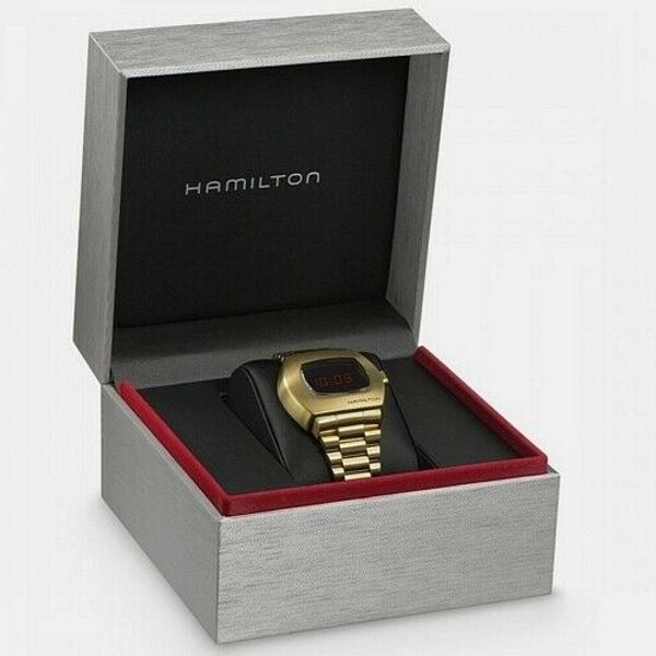New Hamilton PSR Digital Quartz Digital Gold Tone Men's Watch H52424130 ...