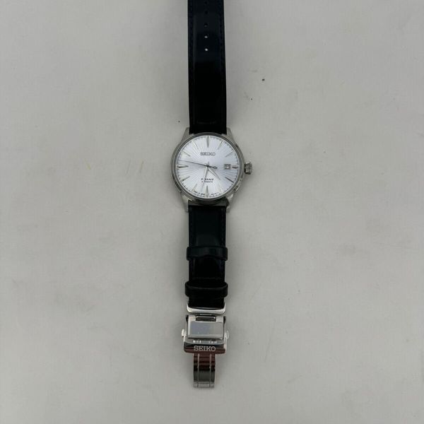 SEIKO Presage Cocktail Time Ice Blue Automatic Black Leather Band - Not ...