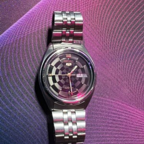 Seiko 5 7009-80YR 7009-3180 Harlequin Dial Day/Date Stainless Automatic ...