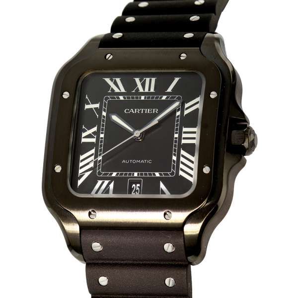 Cartier Santos de Cartier LM WSSA0039 Cartier watch black dial ...