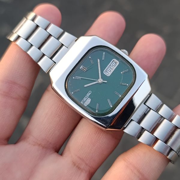 Vintage SEIKO 5 TV Automatic 6319 Green Dial Men's Japanese Wristwatch ...