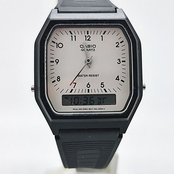 VINTAGE CASIO AQ-8W-7BZ QW.308 ANA/DIGI WR GENTSÂ´QUARTZ AÃ O 1987 ...