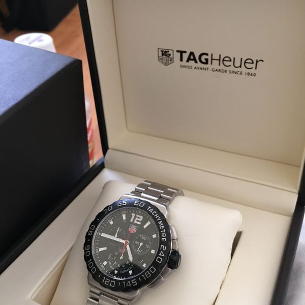 NIS: TAG Heuer Men's CAU1110.BA0858 Formula 1 Black Dial Chronograph ...