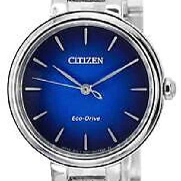 Citizen L Eco-Drive Stainless Steel Blue Dial EM0990-81L Women's Watch ...