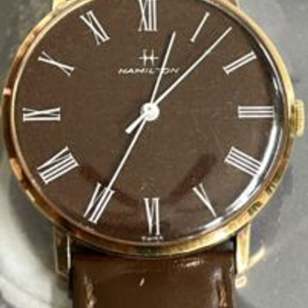 Very Rare Vintage Hamilton mechanical watch Brown Dial Works New Band ...
