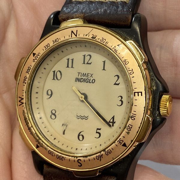 Menâ s Vintage Timex Watch Rotating Compass Bezel With Indiglo New ...