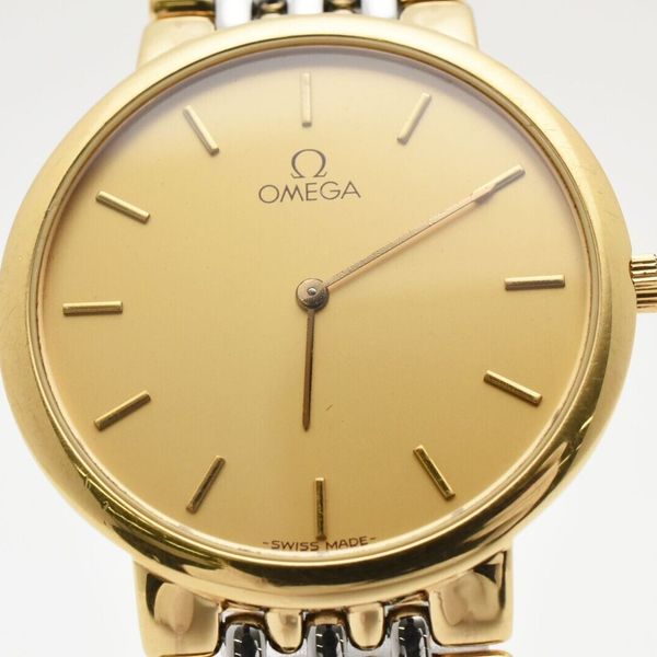 [NERA MINT] Vintage OMEGA De Ville Gold Dial 32mm Men's Quartz Watch ...