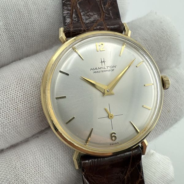 HAMILTON Masterpiece 14K Solid Yellow Gold Manual Wind 33mm Case Menâ s ...