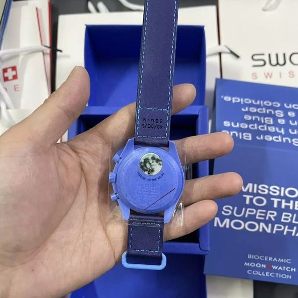 Swatch #Moons watch MISSION TO THE SUPER BLUE MOON PHASE === NEW With ...