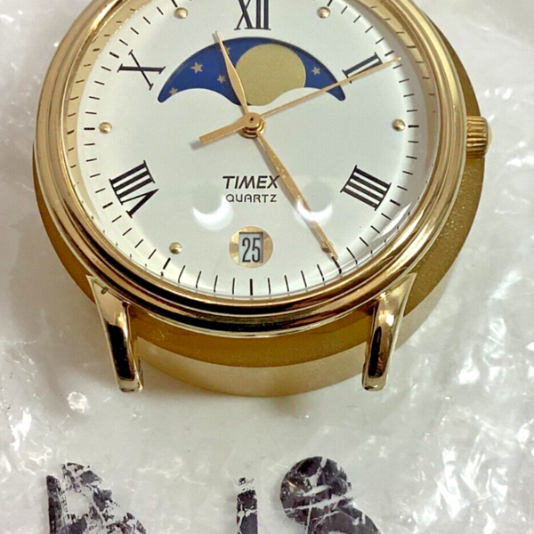 1993 Timex Quartz 32MM Quartz Moon Phase Date Watch A6 New Battery ...