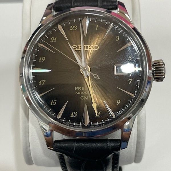 Seiko Presage Cocktail Time GMT Automatic Brown Dial Watch SSK039 ...