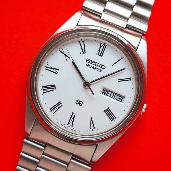 Seiko Watch 1989 Day Date White Roman Numeral with Bracelet 8223-8019 ...
