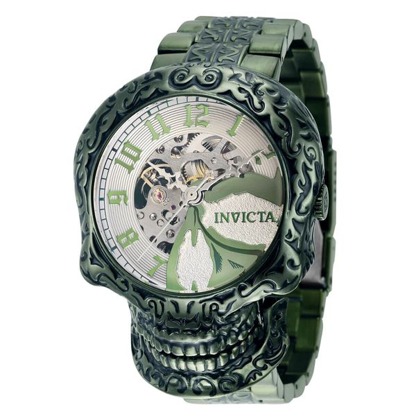 Super Rare Dark Green Invicta Skull Artist Automatic Men's Watch 50.5mm ...