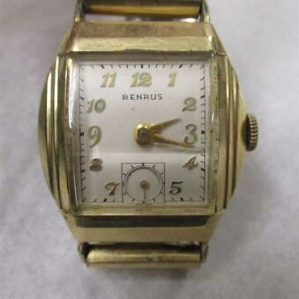 VINTAGE BENRUS BORDER DIAL MODEL BB4 17j STEP CASE BEZEL SWISS WATCH ...