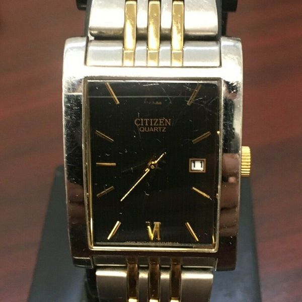 Citizen 1012-S020824 Mens Quartz Tank Dress Watch New Battery ...