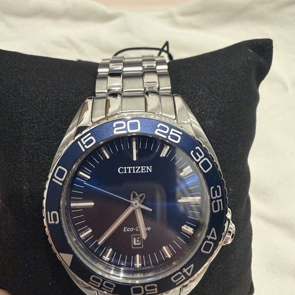CITIZEN AW1770-53L Eco-Drive Blue Dial Date Display Stainless Steel NEW ...