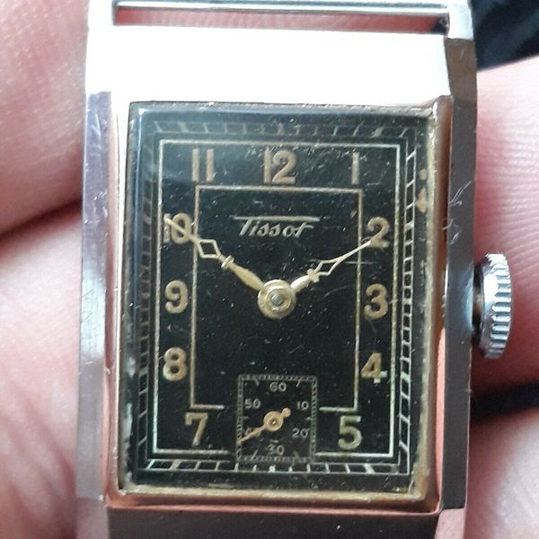 Vintage 1930’s Tissot Rectangular Steel Watch Art Deco All Original ...