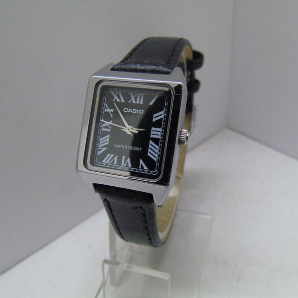 CASIO "TANK" LADIES QUARTZ WATCH **USED/FAIR CONDITION** NEW LEATHER ...