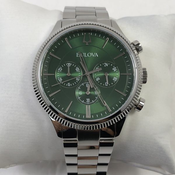Bulova Classic Chronograph Quartz Green Dial Stainless Steel Men's ...