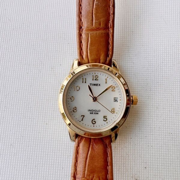 Vintage Timex Indiglo Mother of Pearl Dial Ladies Quartz Watch 25mm ...