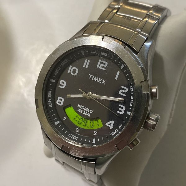 Timex Indiglo WR 50M CR 2016 CELL Ana Digi Quartz Men's Wristwatch New ...