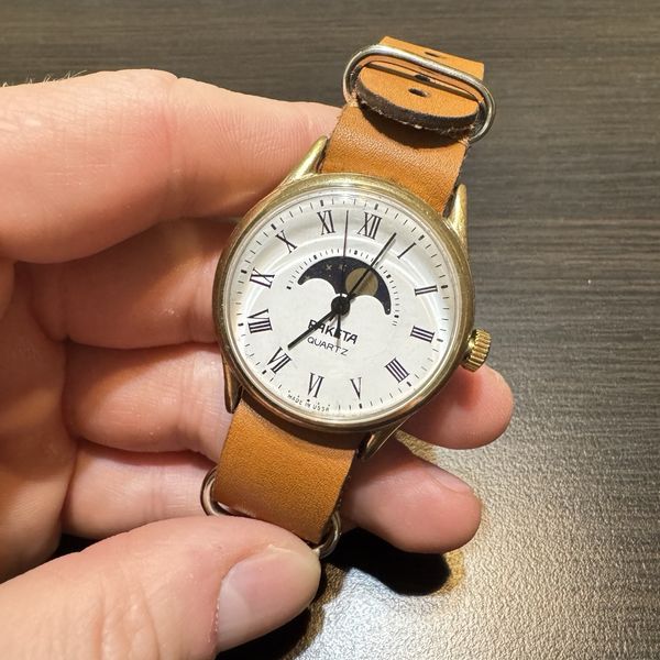 Raketa Moon phases Quartz Soviet Watch Gold Plated | WatchCharts ...
