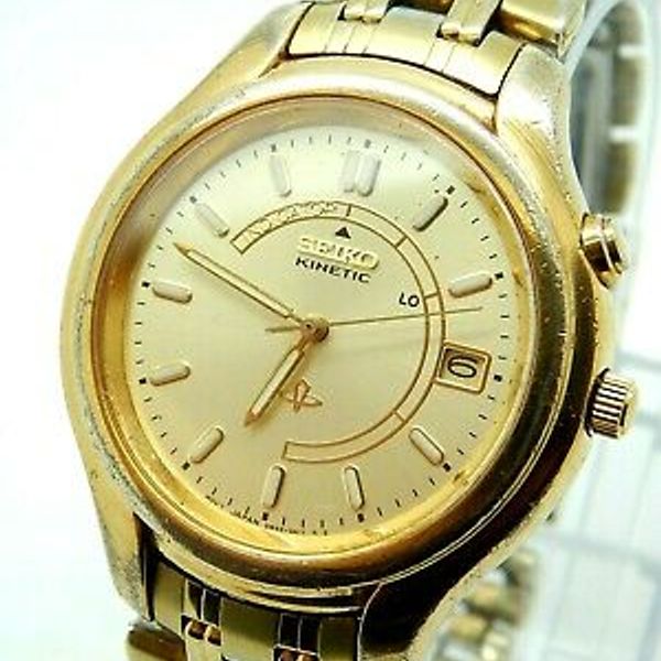Vintage Seiko Kinetic Automatic Watch Model 5M42- 0A19 Water Resistant ...