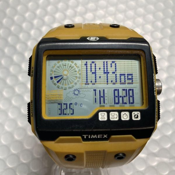 Timex Expedition WS4 Yellow Digital Watch Tested Altimeter Barometer ...