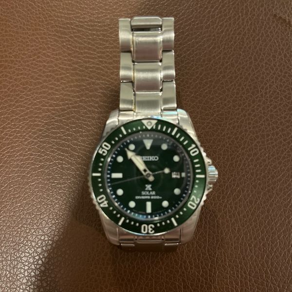 SNE583 Seiko Solar Diver's Hulk Watch - Green Dial | WatchCharts ...
