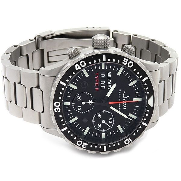 Sinn Military Type 2 Men's Automatic 43mm SS Glass Crystal Black watch ...