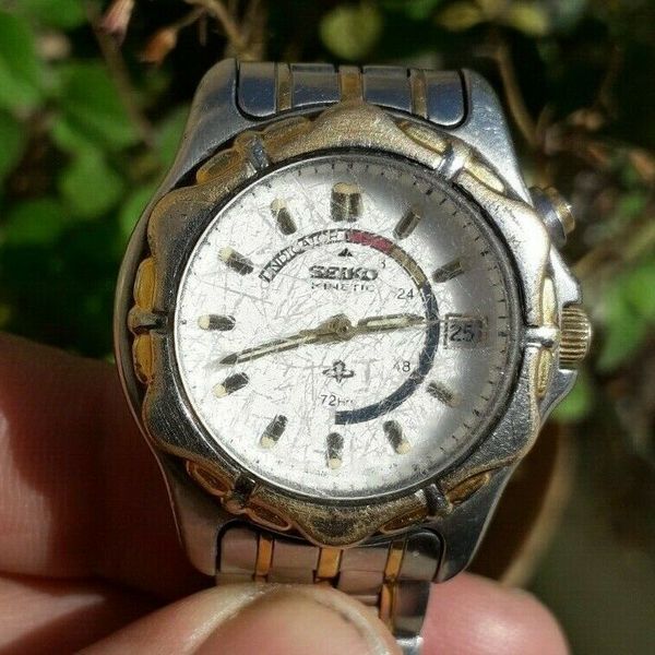 seiko 3m22-0a33 kinetic laides auto -quartez watch working ...