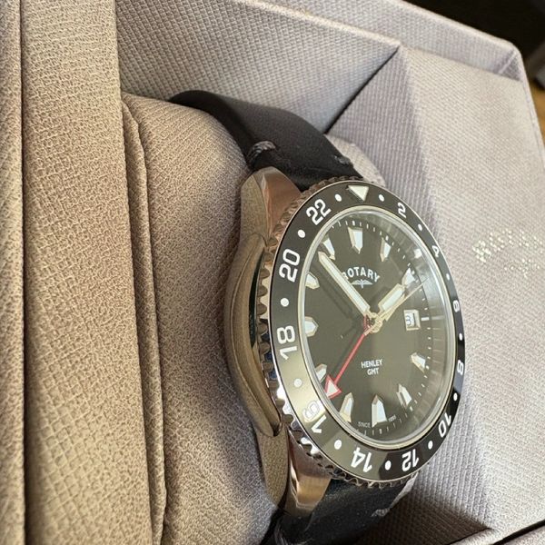 Rotary Henley GMT Watch, Black Dial - Mint Condition Throughout ...