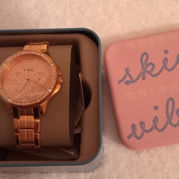 Fossil Ladies' Finley Multifunction Rose Gold Tone Stainless Steel ...