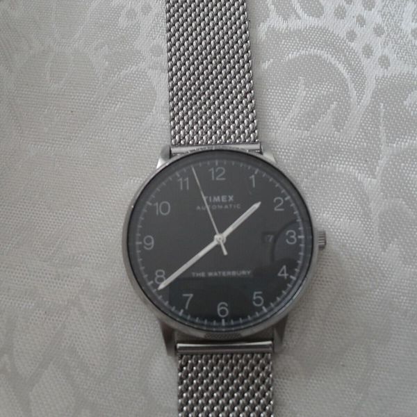 TIMEX WATERBURY COLLECTION, "AUTOMATIC" BLACK DIAL FACE, MEN's WATCH ...