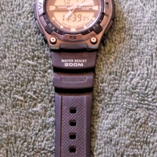 Men's Casio AQW-100 Tide Graph Moon Phase 3 Alarm Quartz Watch ~ New ...
