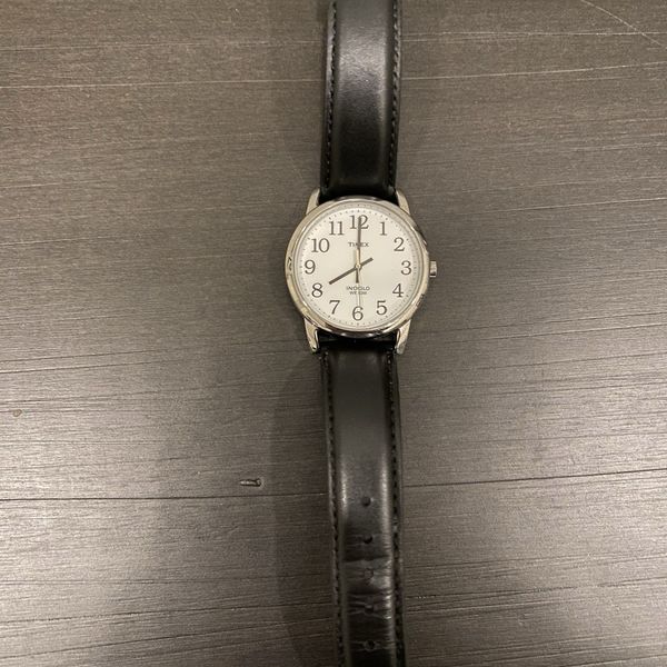 Timex Easy Reader Black Leather Strap Watch | WatchCharts Marketplace