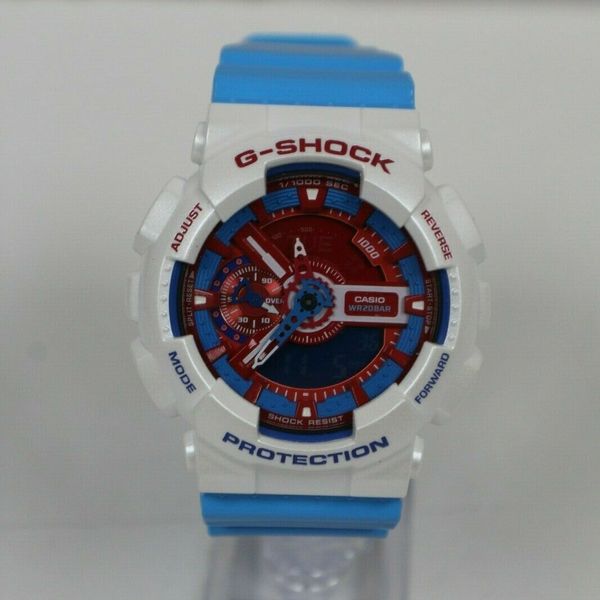 VERY RARE-Casio G-Shock Blue and Red Big Face Men's Watch GA-110AC ...