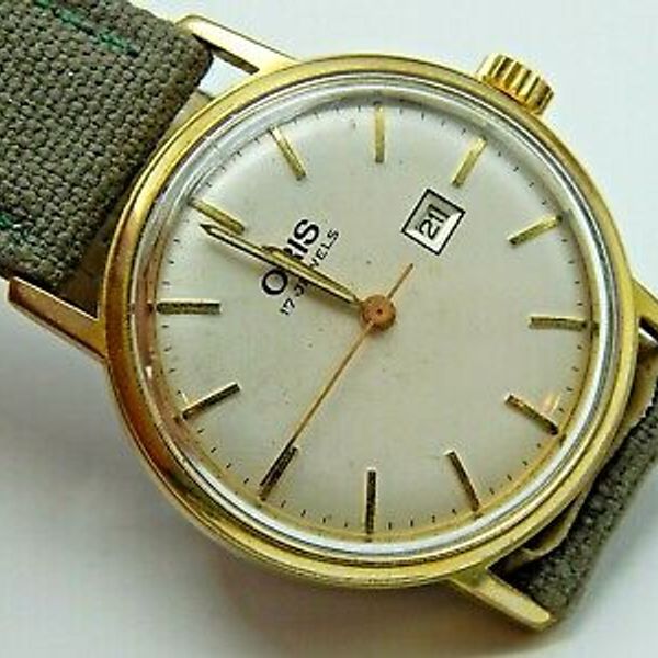 Vintage Oris 17 jewel gold plated cal 705 mechanical wind up wrist watch 71 96 | WatchCharts ...