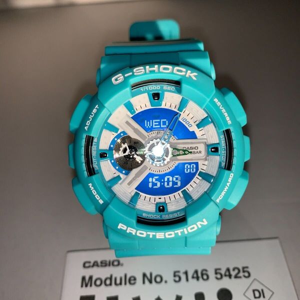 Casio G-Shock Men's Analog-Digital Resin Watch Teal Band with White GA ...