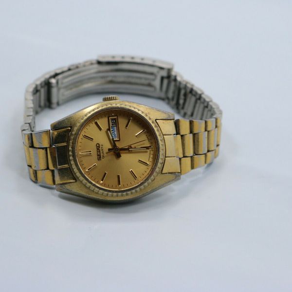 Ladies Seiko 8523-0050 All Gold Stainless Steel Day/Date Watch New ...
