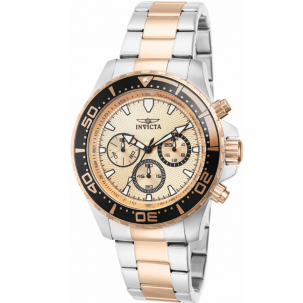 Invicta Pro Diver 12917 Men Two-Tone Chronograph Tachymeter Rose Gold ...