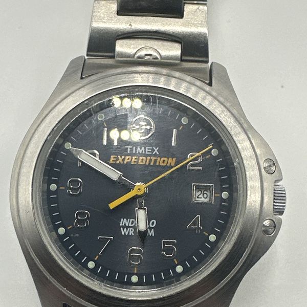 (Needs New Battery) Timex Expedition Indiglo Watch metal strap stylish mens blue | WatchCharts ...