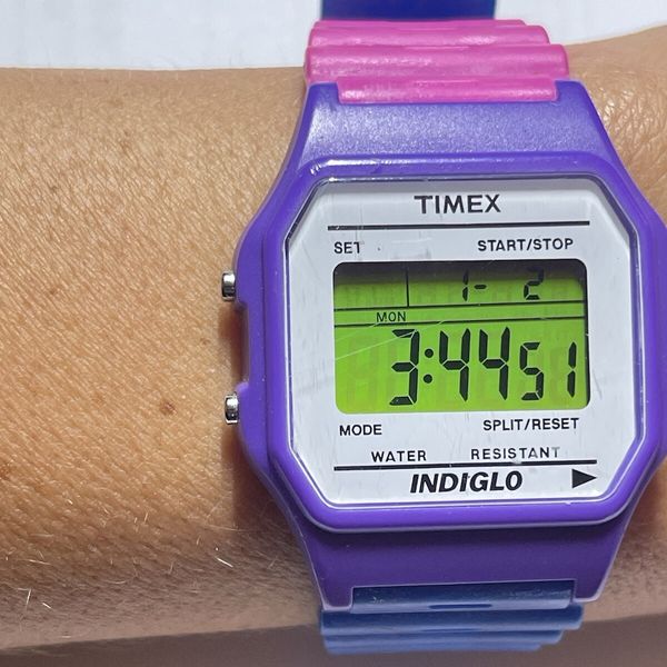 TIMEX watch 555 V3 Indiglo Multicoloured Retro Rave Digital CR 2016 ...