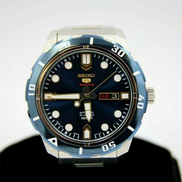 SEIKO Sports Day Date Men's Wristwatch 4R36-04J0 Blue Dial | WatchCharts Marketplace