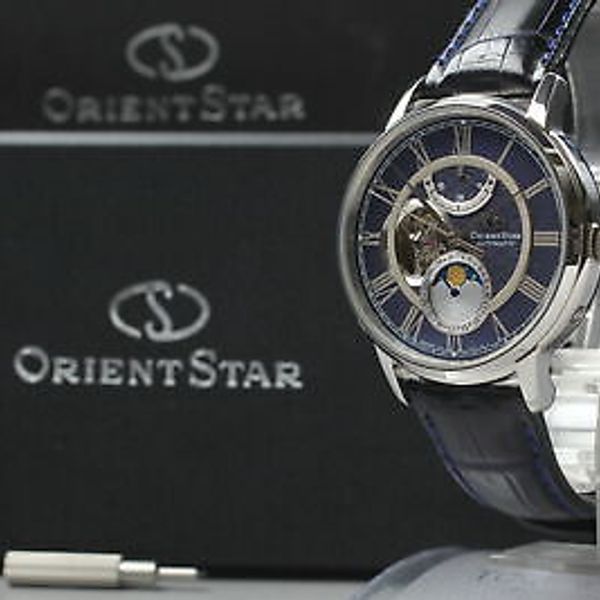 [ Box ] Orient star RK-AM0002L Moon phase Automatic Men's Watch 40mm ...